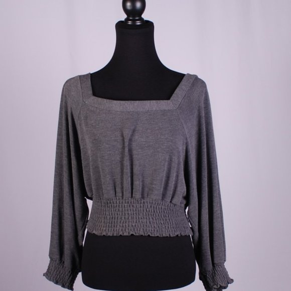 Free People | Tops | Nwt Free People Gray Square Neck Knit Crop Top Szm ...